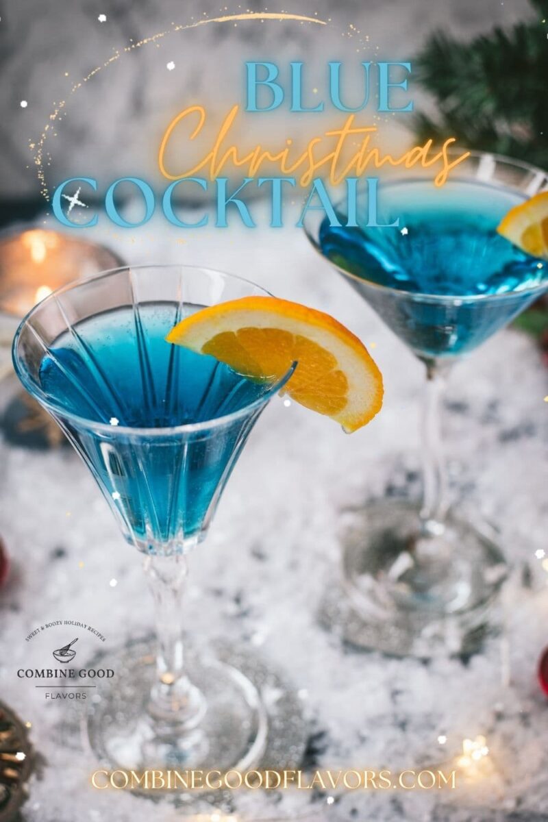 Cranberry Blue Christmas Cocktail