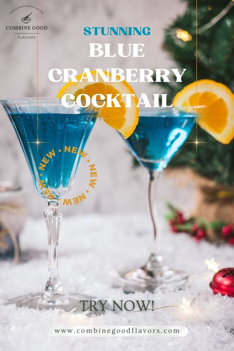 Cranberry Blue Christmas Cocktail